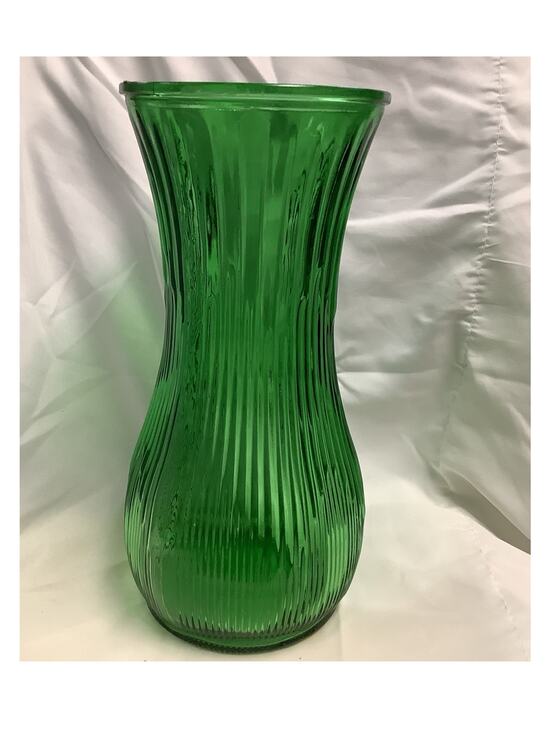 Hoosier | Accents | Vintage Hoosier Emerald Green Ribbed Glass Vase ...